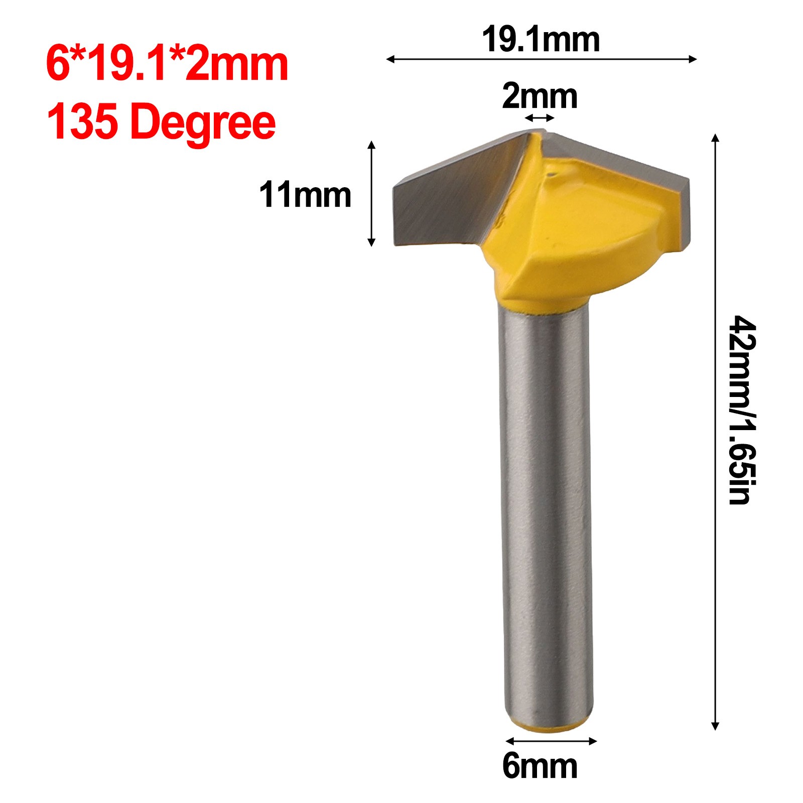 Bosisa 6Mm 108 135 Degree V-Shaped Flat Router Bit Woodworking ...