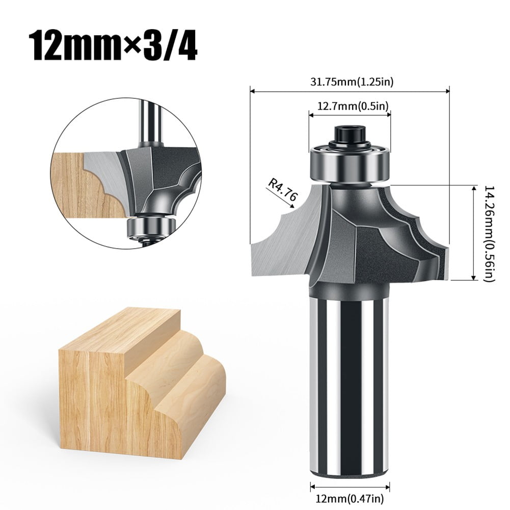 Bosisa 6Mm 12Mm Shank Router Bits Edge Moulding Bit Carbide Door ...