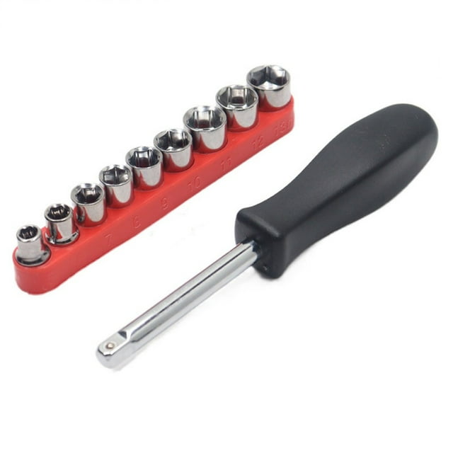 Bosisa 9 Pcs Hex Sockets 1/4 Inch Drive 5-13Mm Hex Bit Socket Set With ...