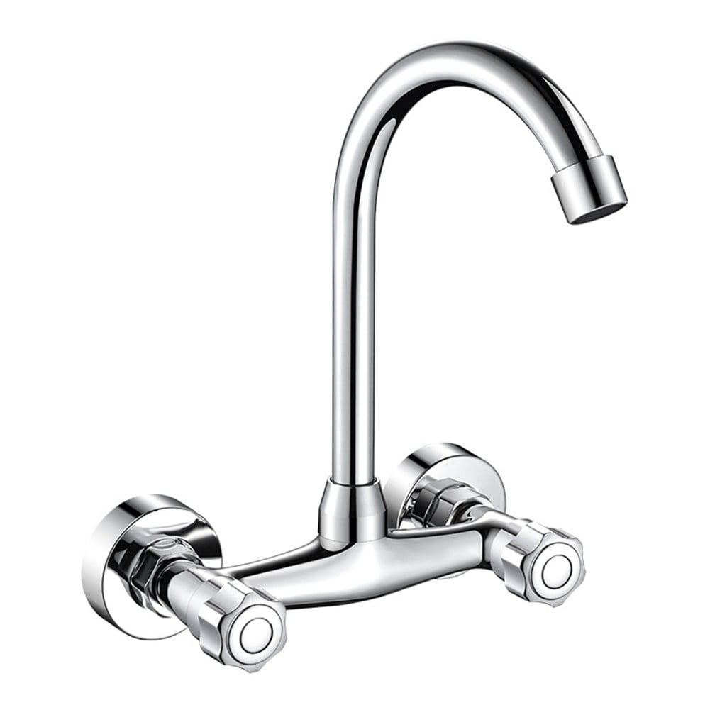 Bosisa Brass Kitchen Sink Faucet Double Hole Wall Mounted Cold And Hot ...