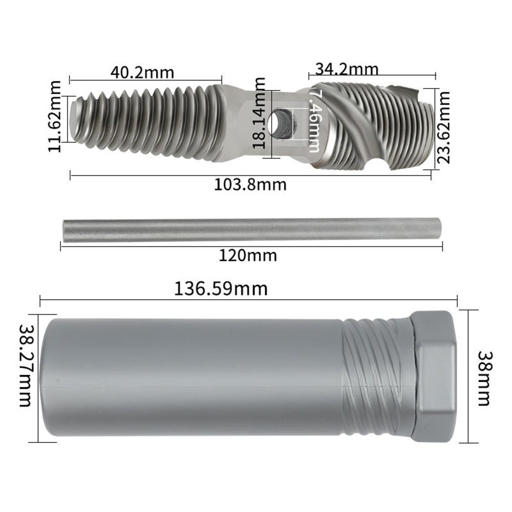 Bosisa Double Head Threaded Water Pipe Extractor Drill Bits Bolt Screw ...