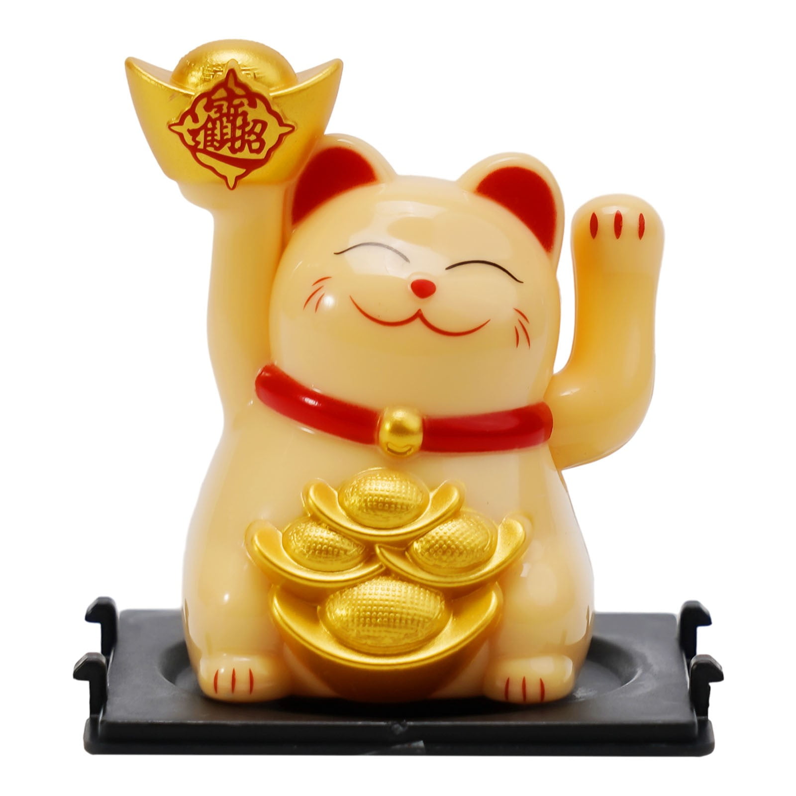 Bosisa Gold Solar Powered Waving Hand Fortune Cat Lucky Cat For Home ...