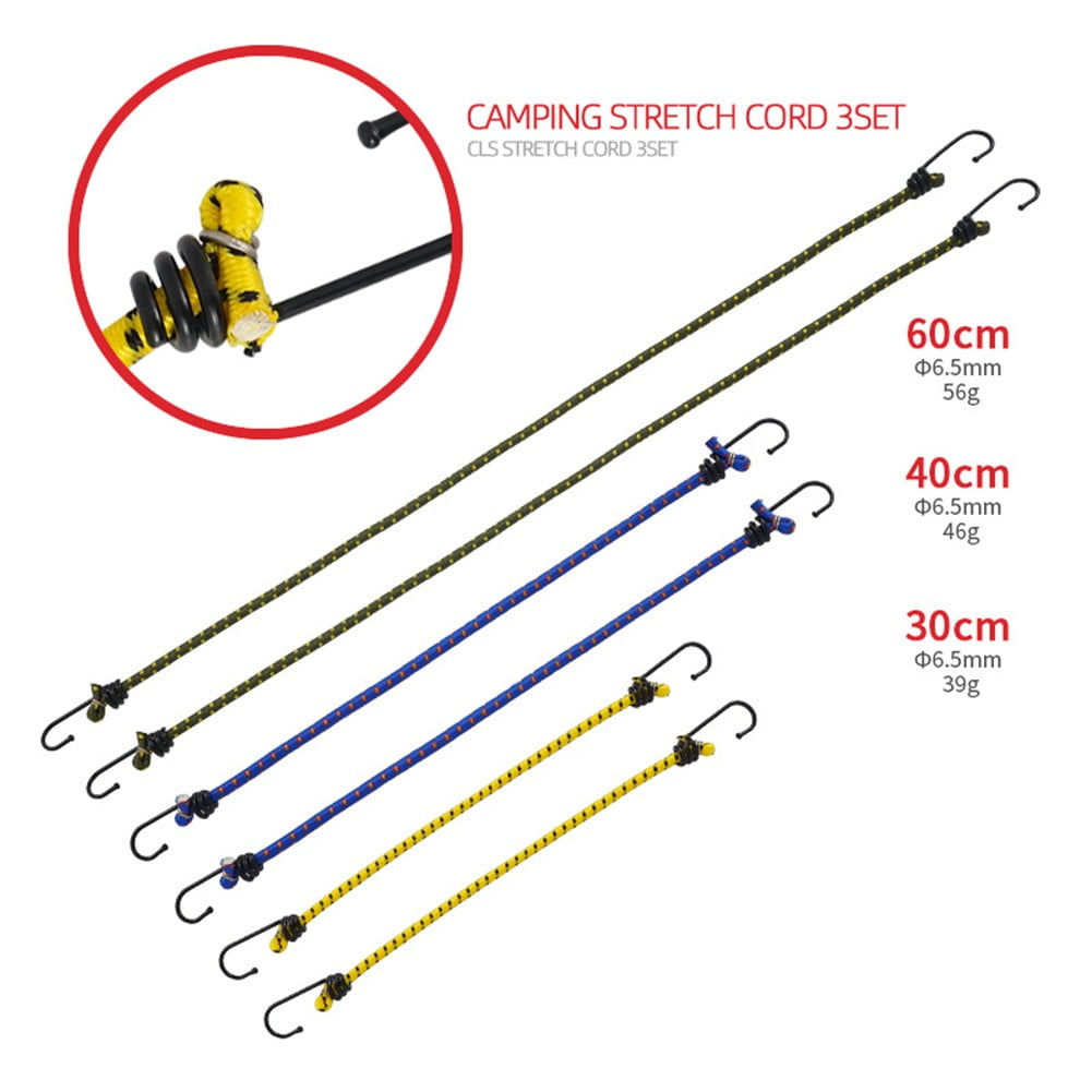 Bosisa High Elasticity 6 Piece Bungee Cord Selection For Camping And Gear Securing - Walmart.com