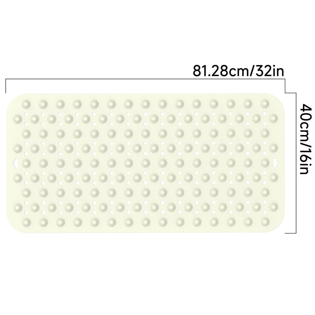 Bosisa Silicone Bath Non-Slip Mats For Tub, Shower Mat With Drain Holes ...