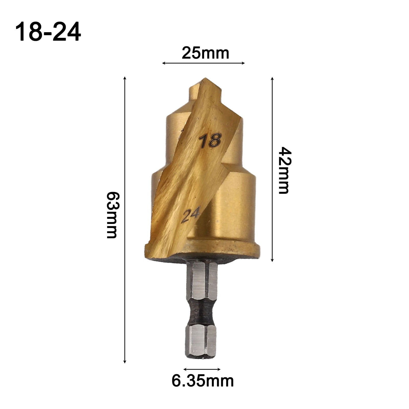 Bosisa Spiral Countersink Drill Bit 1/4 Hex Hss Center Punch Tool Water ...