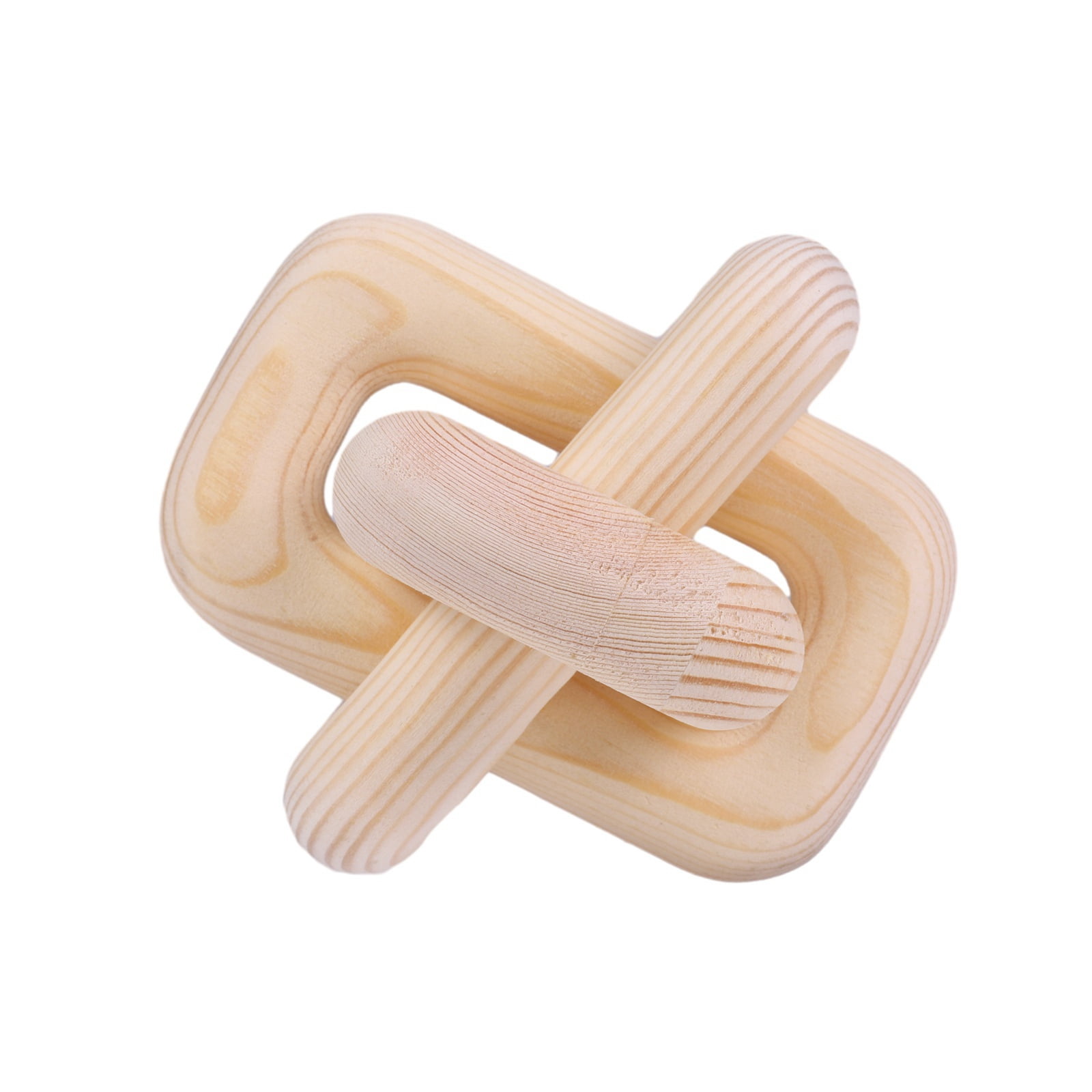 Bosixty Decorative Wood Knot Wood Knot Decor 3-Link Wood Chain Link ...