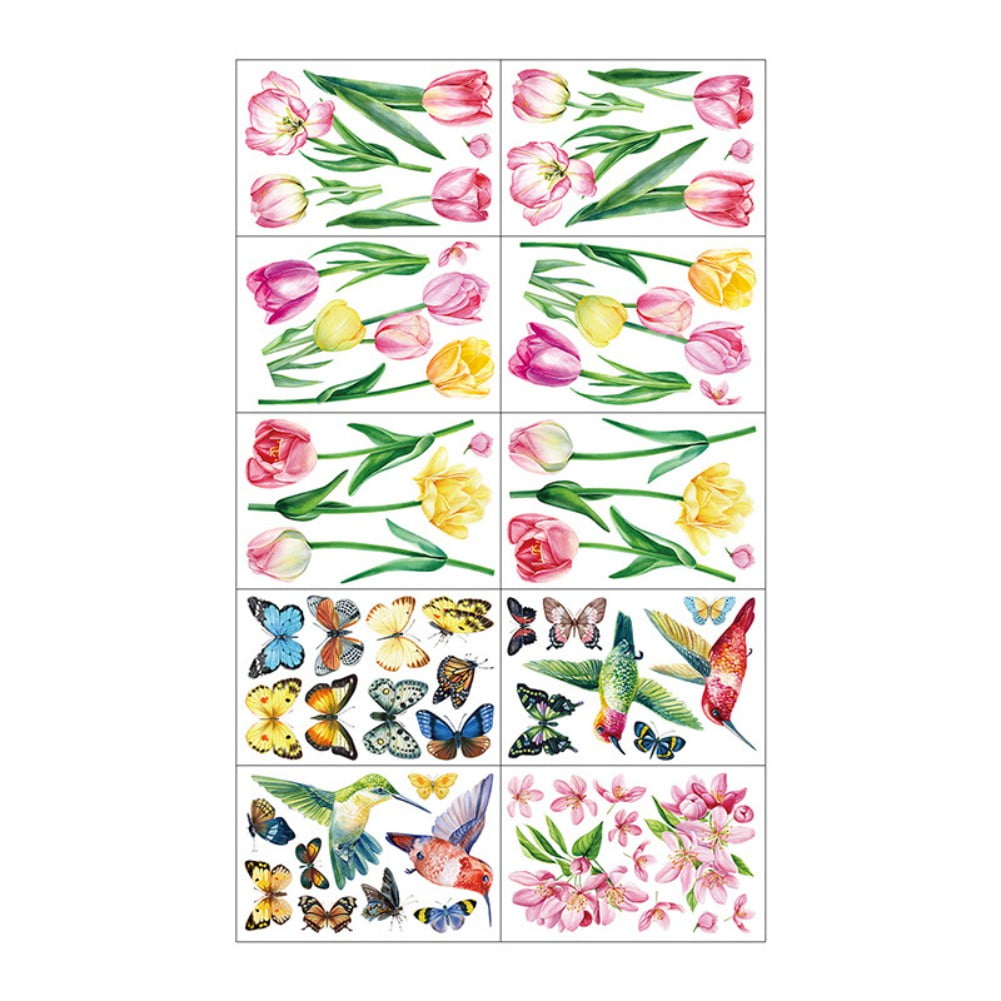 Bosixty Privacy Window Film,Rainbow Tulip Window Film,Stained Glass ...