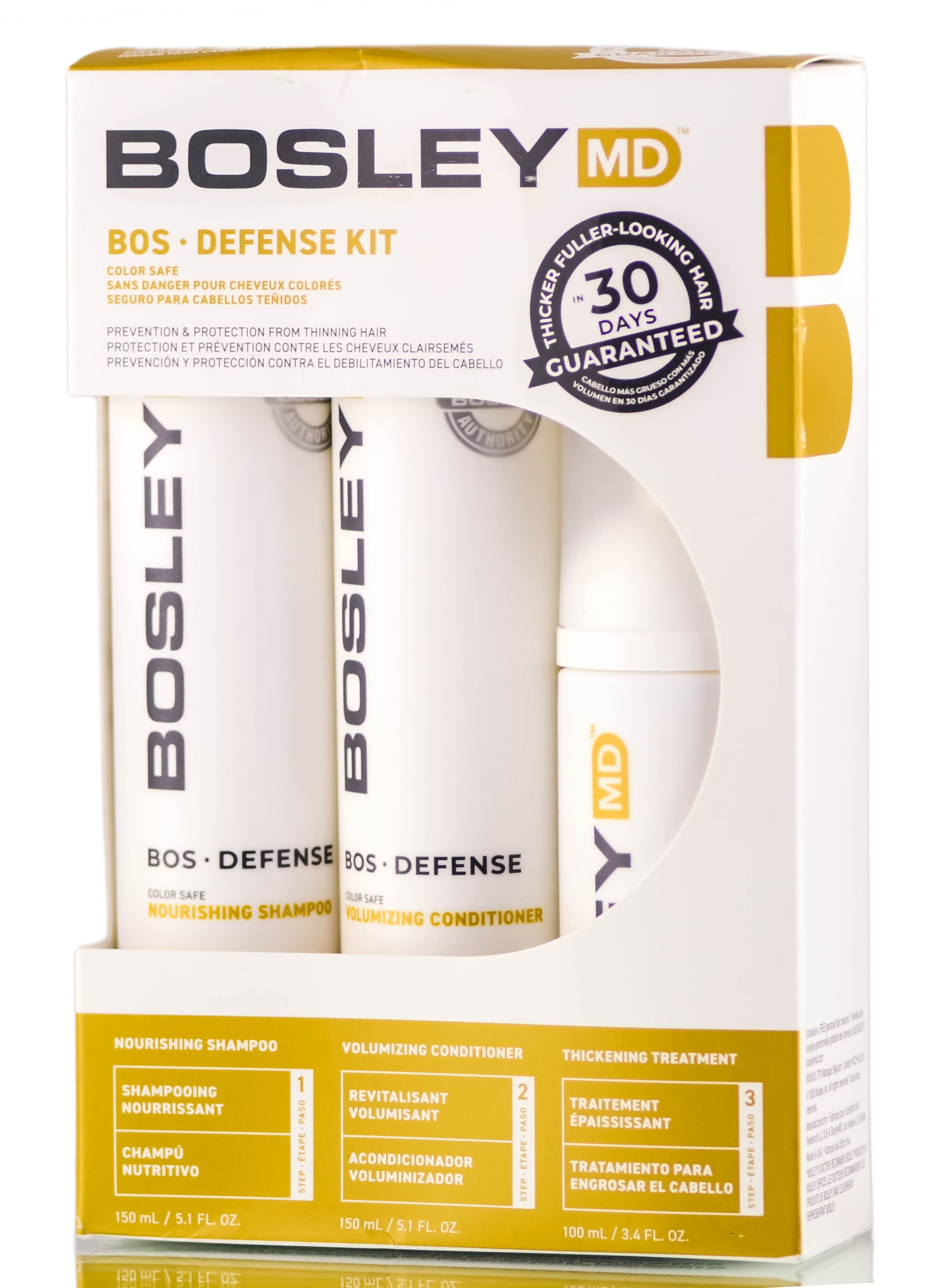 Bosley MD Defense Color Safe Starter Kit - Shampoo, Conditioner and ...