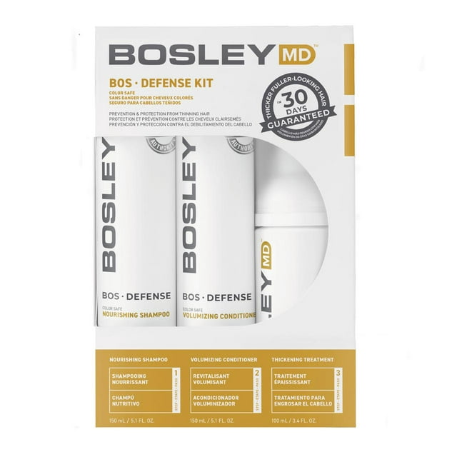 Bosley MD Defense Color Safe Starter Kit - Shampoo, Conditioner and ...