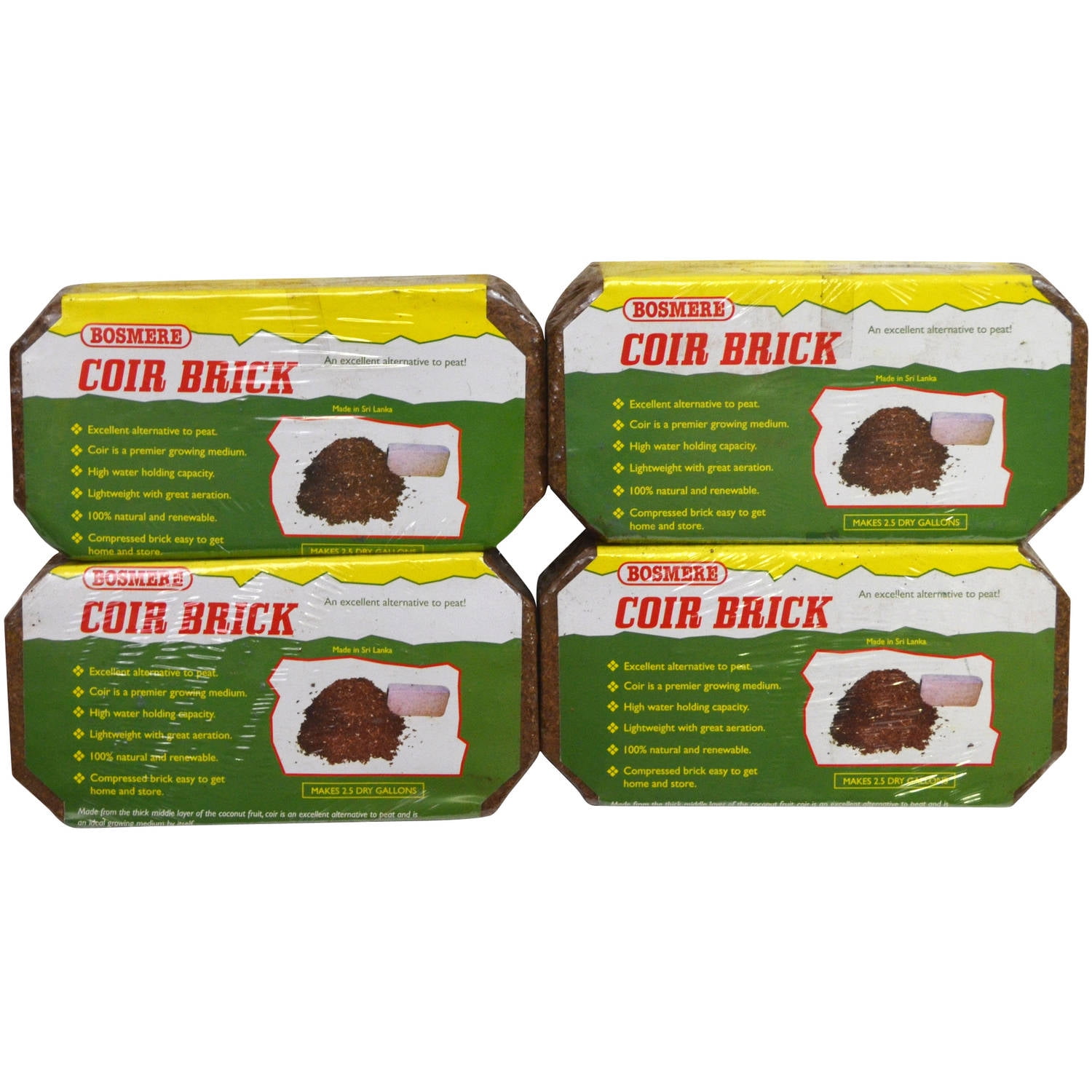 Bosmere Compressed Coco Brick, Set of 4 - Walmart.com