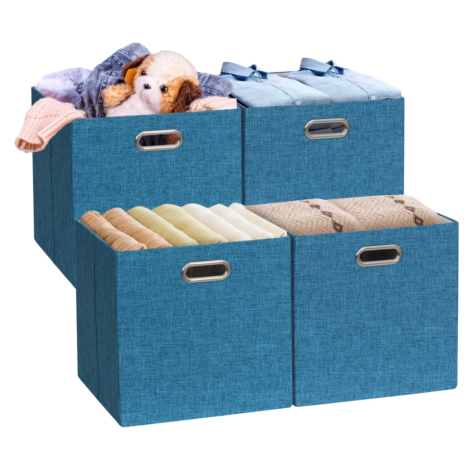 Bosmsd 13x13x13in Collapsible Storage Bins, Foldable Fabric Cube ...