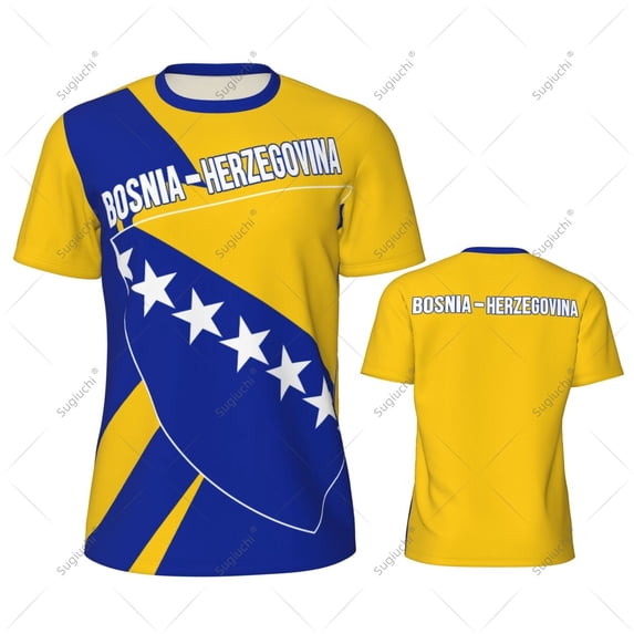 Bosnia And Herzegovina Flag Men Sports T-shirt Women Tees jersey for ...