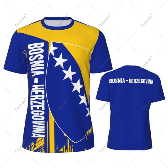 Bosnia And Herzegovina Flag Men Sports T-shirt Women Tees jersey for ...