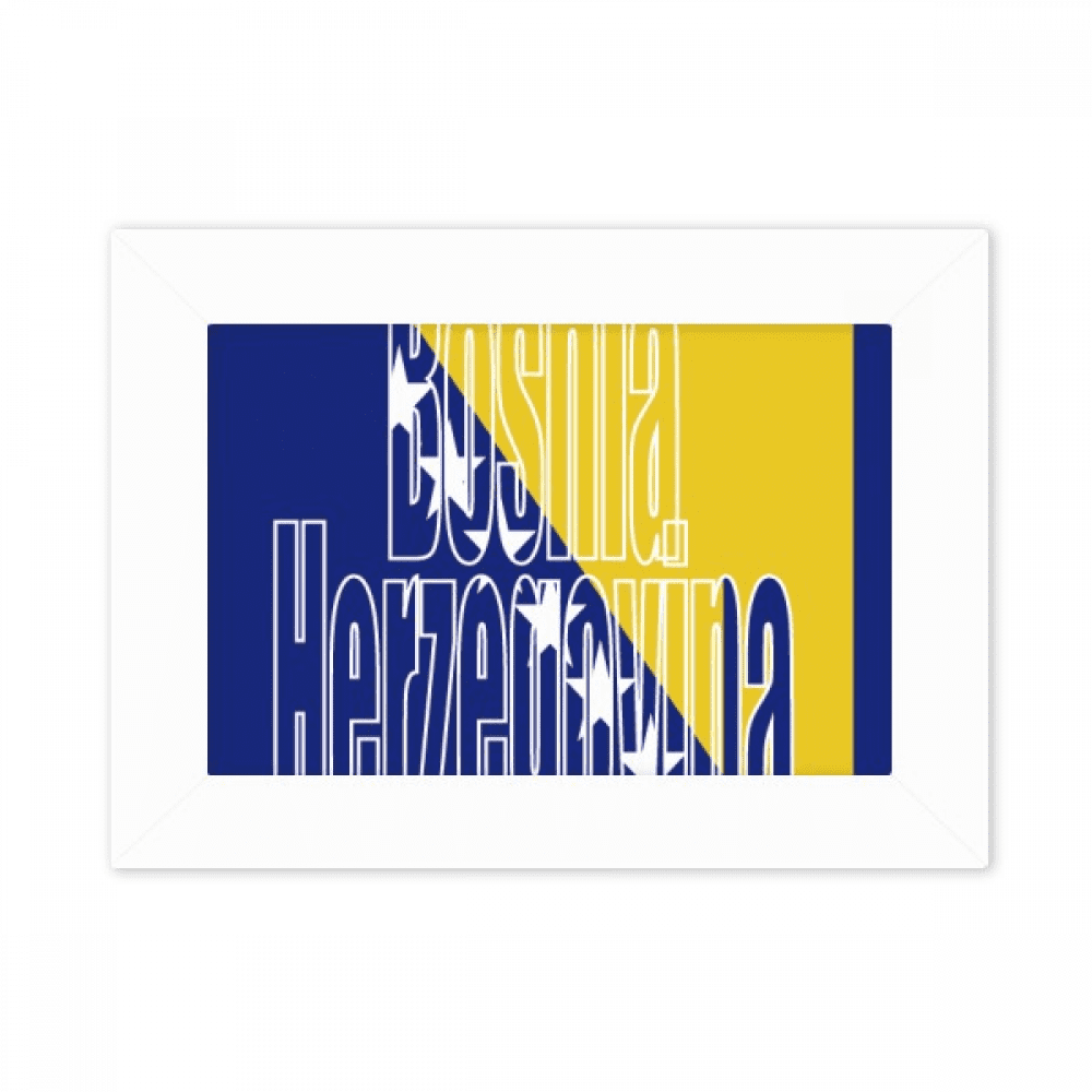 Bosnia Herzegovina Flag Name Photo Mount Frame Picture Art Painting ...