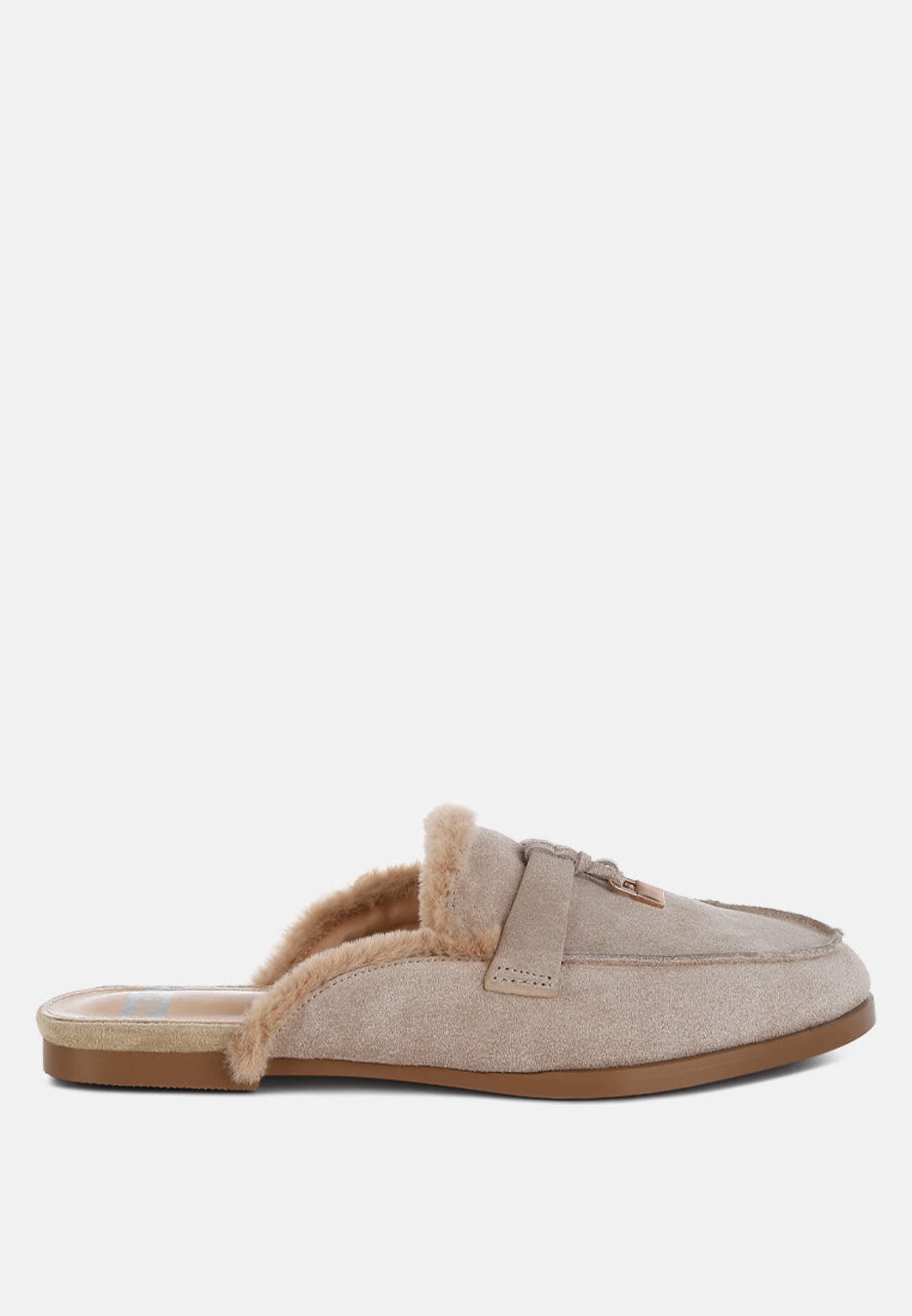 Bosnia Real Suede Leather Faux Fur Slip On Mules - Walmart.com