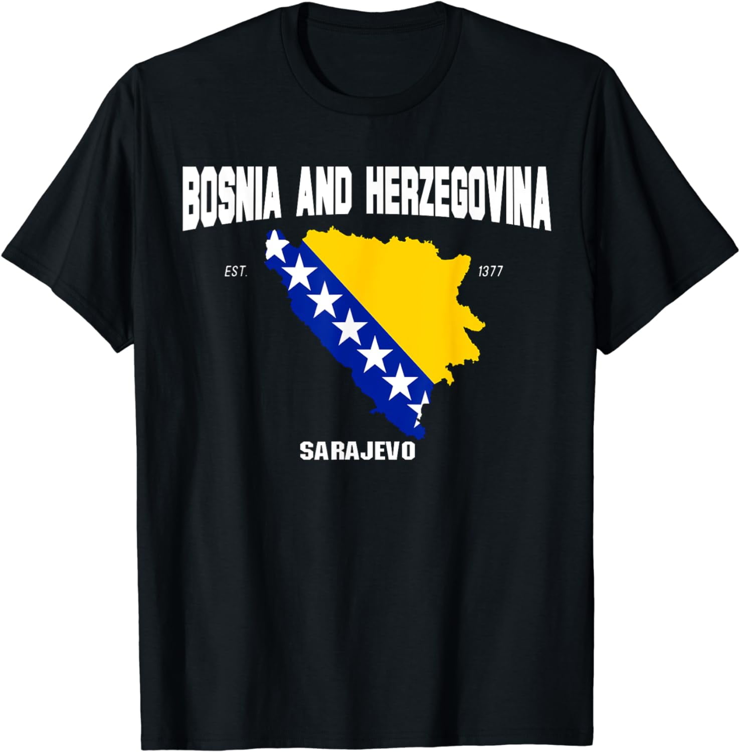 Bosnia and Herzegovina Flag and Map, Bosanka National Day T-Shirt ...