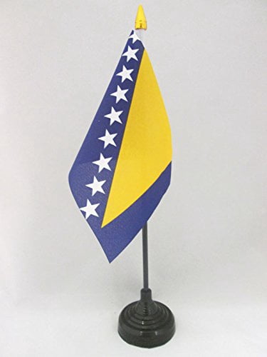 Bosnia and Herzegovina Table Flag 4'' x 6'' golden spear top - Walmart.com