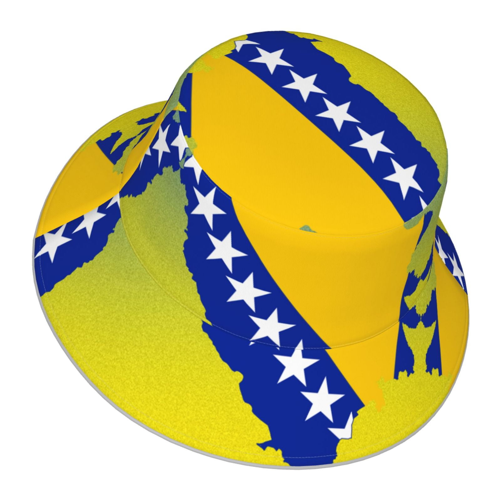 Bosnian Map Flag Bucket Hat Stripe Beach Fisherman Hats For Women Men ...