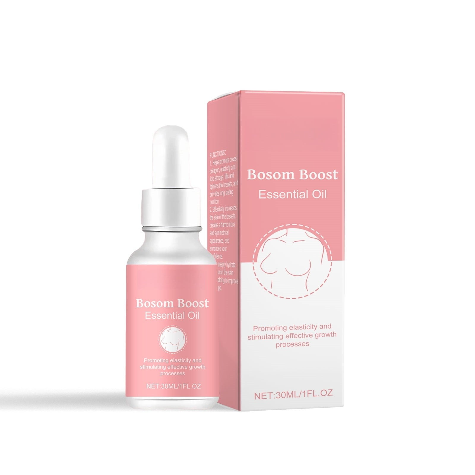 Bosom Boost Essential Oil 30ml/1fl.oz (Pack of 2), Promoting Elasticity ...
