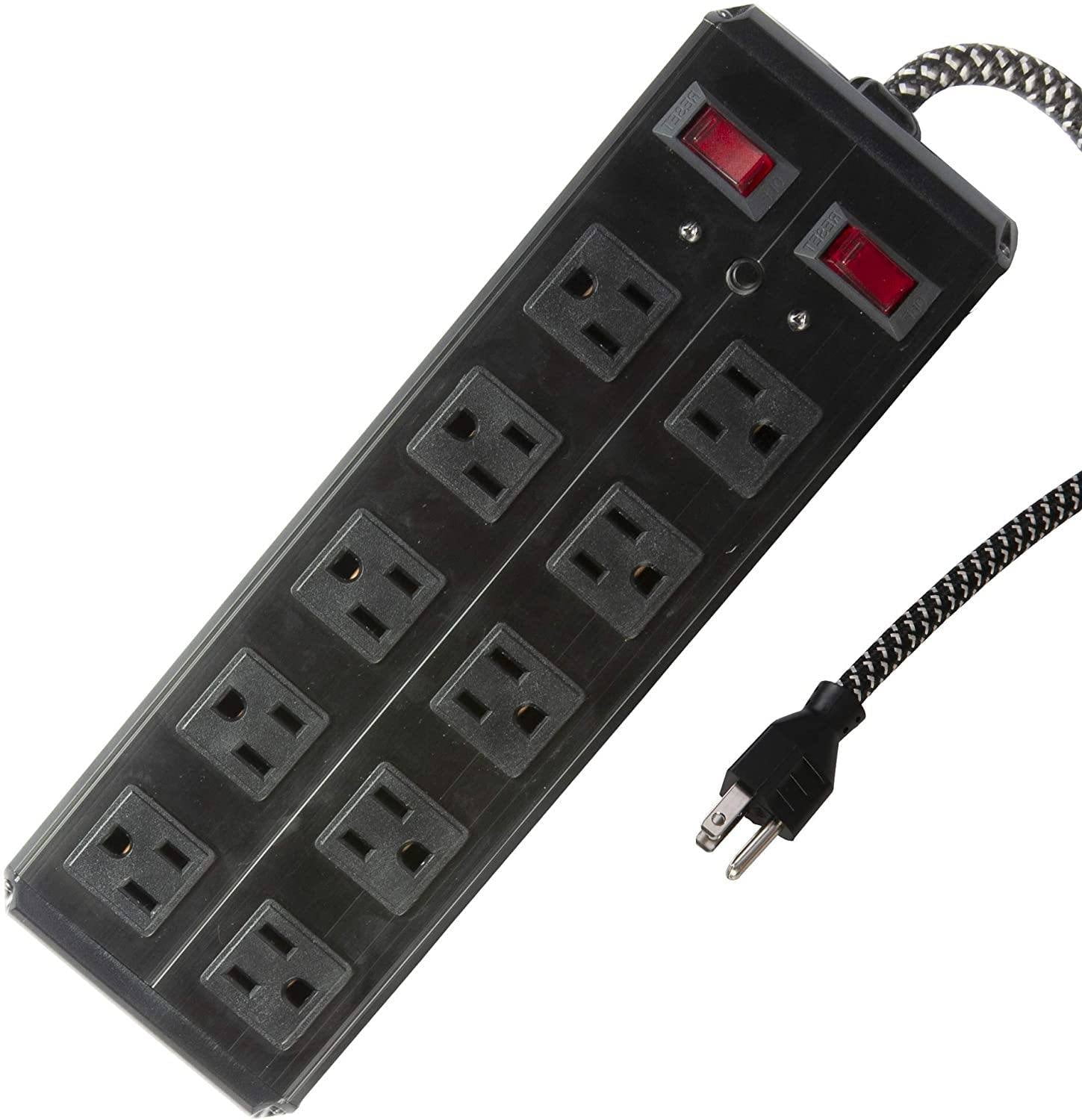 Bosonshop Power Strip with 10 AC Outlets | Stylish Device Protection ...