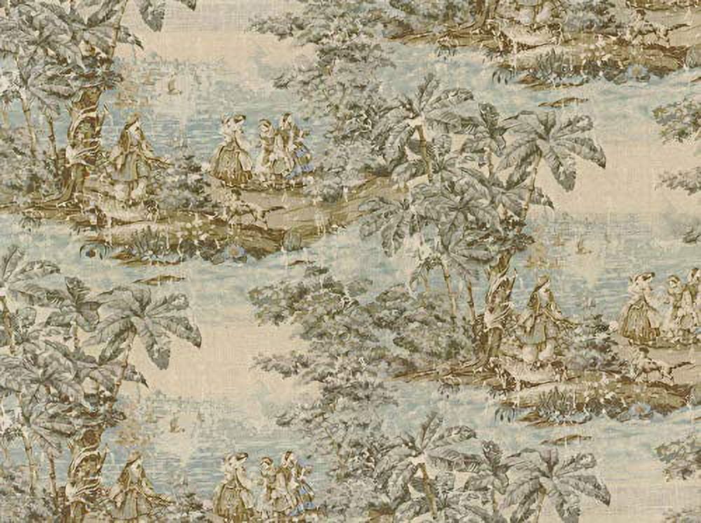 Bosporus Flax Spa Blue Linen Blend Toile Covington Fabric - Walmart.com