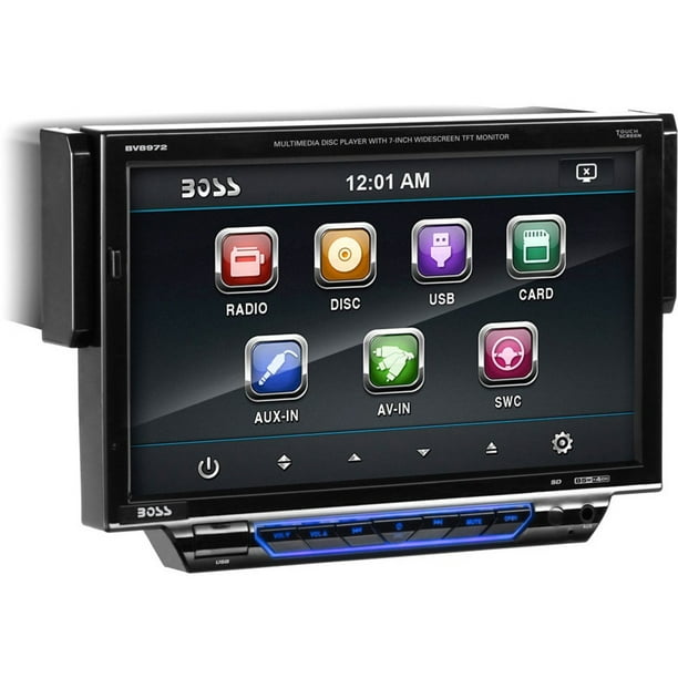 Boss Audio BV8972 In-Dash Single-DIN 7" Motorized Touchscreen Monitor ...