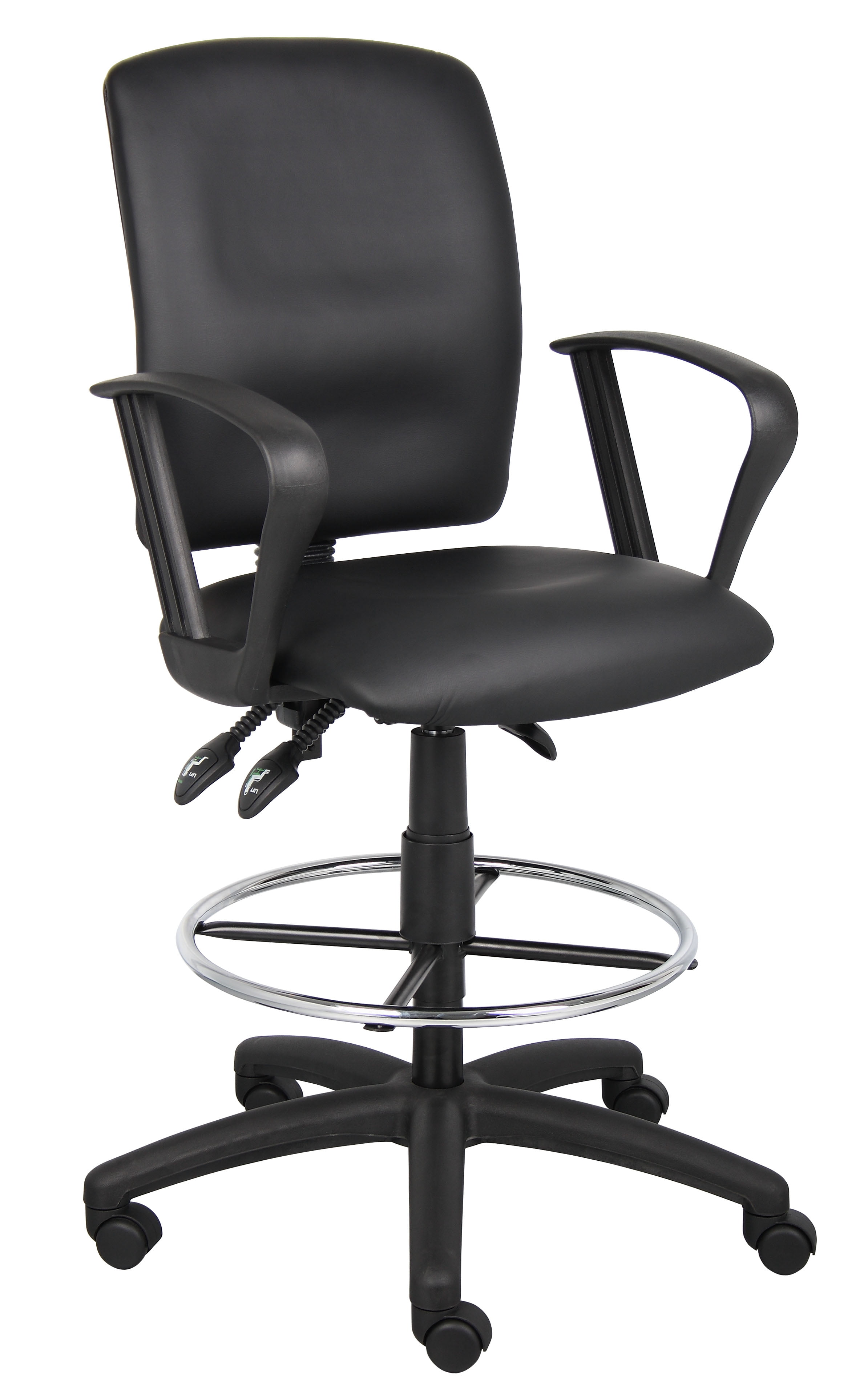 Boss Office Products B1647 Multi-Function Leatherplus Drafting Stool ...