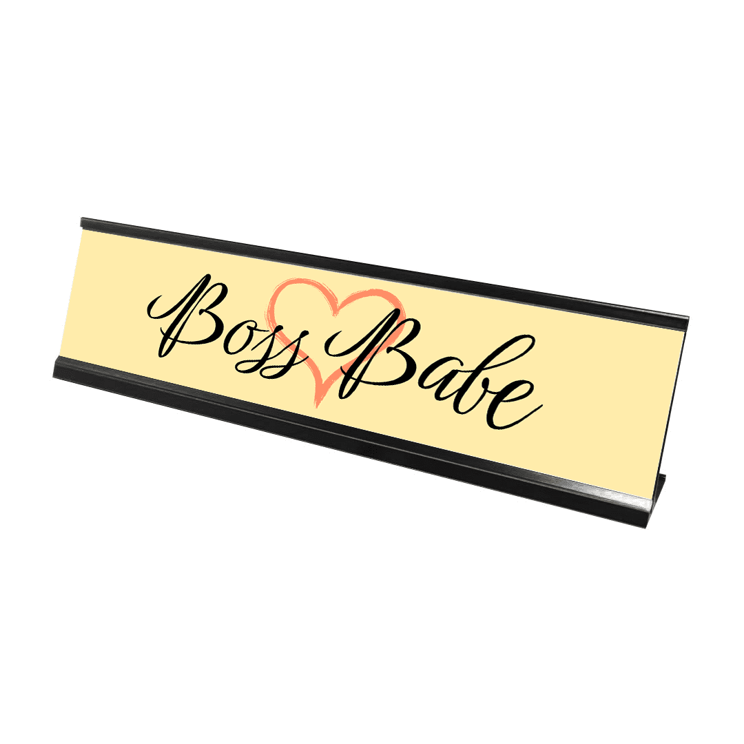 Boss Babe, Yellow Heart Desk Sign (2 x 8") - Walmart.com