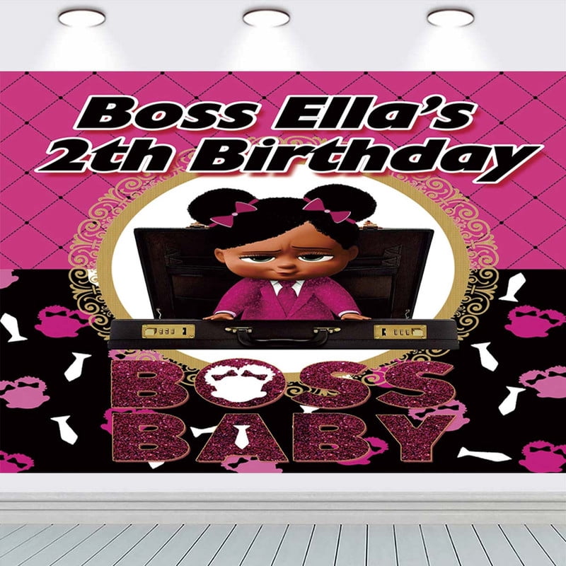 Boss Baby Africa Girl Black Backdrop Banner Party Supplies Post ...