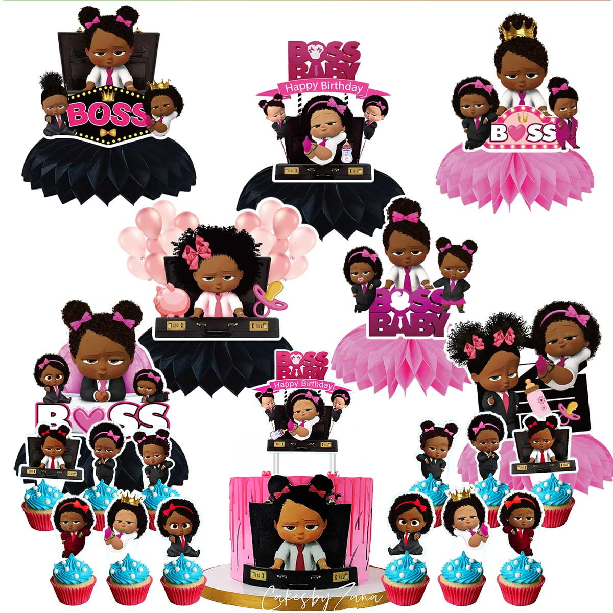 Boss Baby Africa Girl Party Supplies Honeycomb Centerpieces Table ...