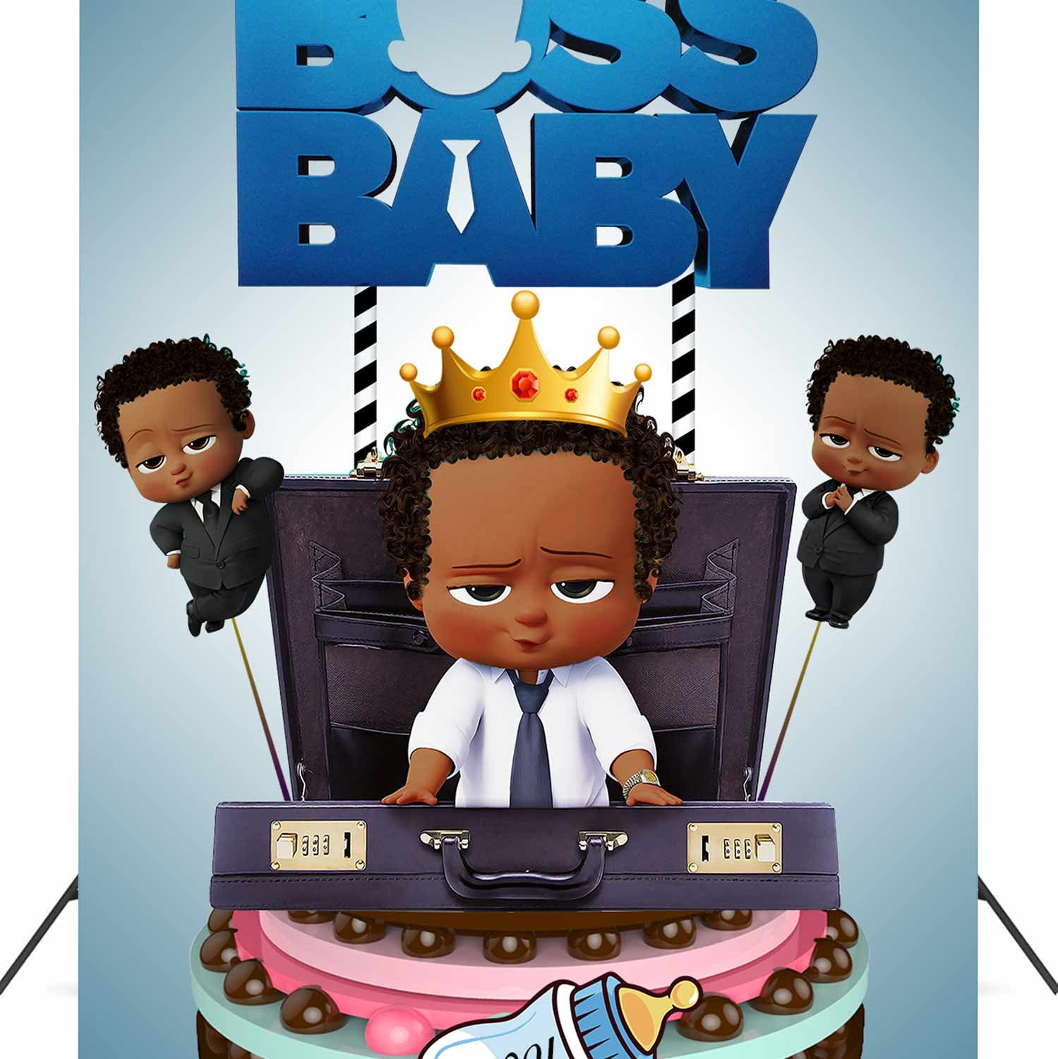Boss Baby African Boy Black Backdrop Banner Decorations Party Supplies ...