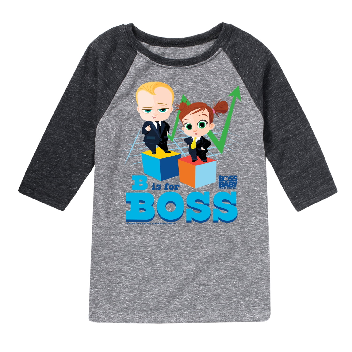 Boss Baby - B Is For Boss - Toddler & Youth Raglan Graphic T-Shirt ...