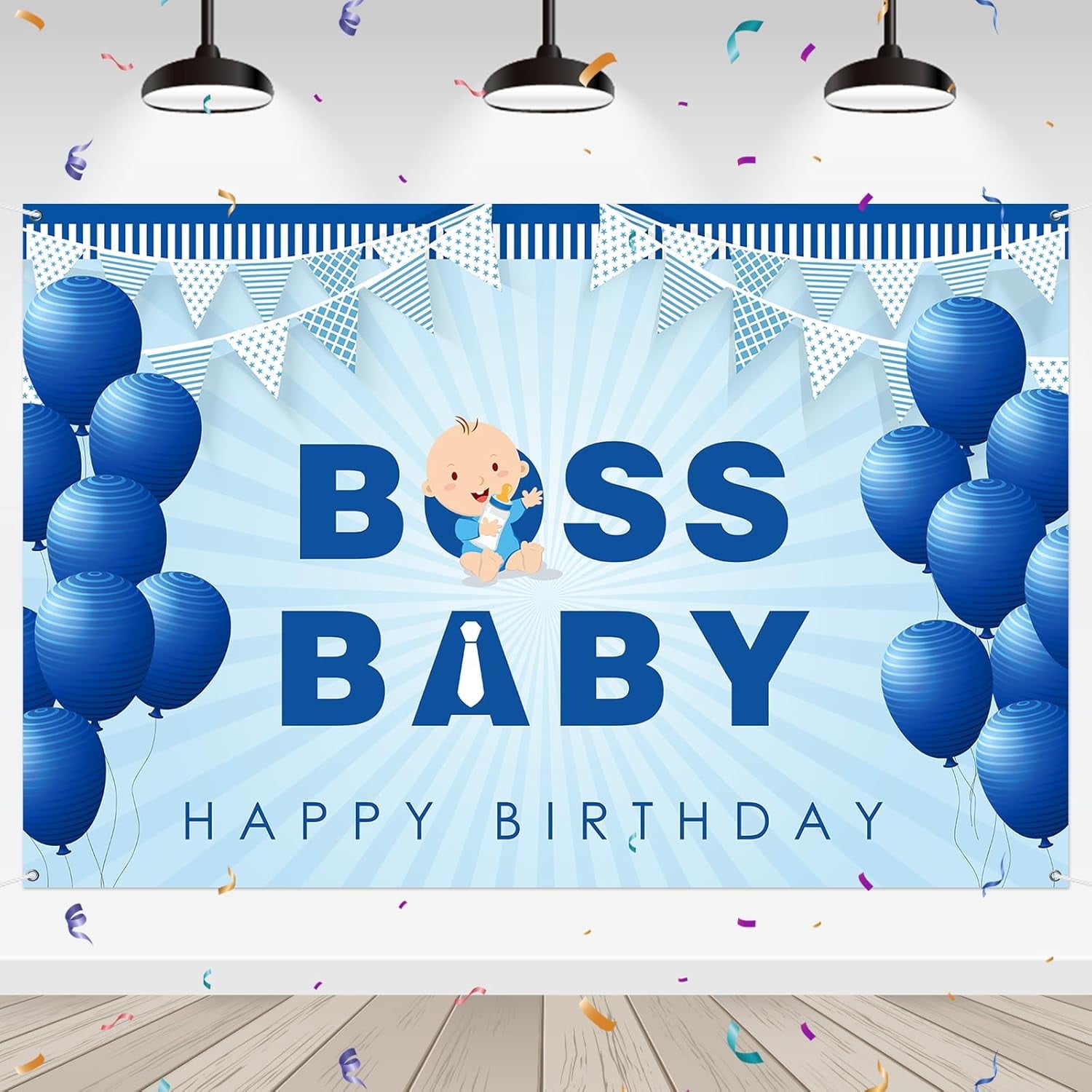Boss Baby Backdrop Happy Birthday Photography Background Banner for ...