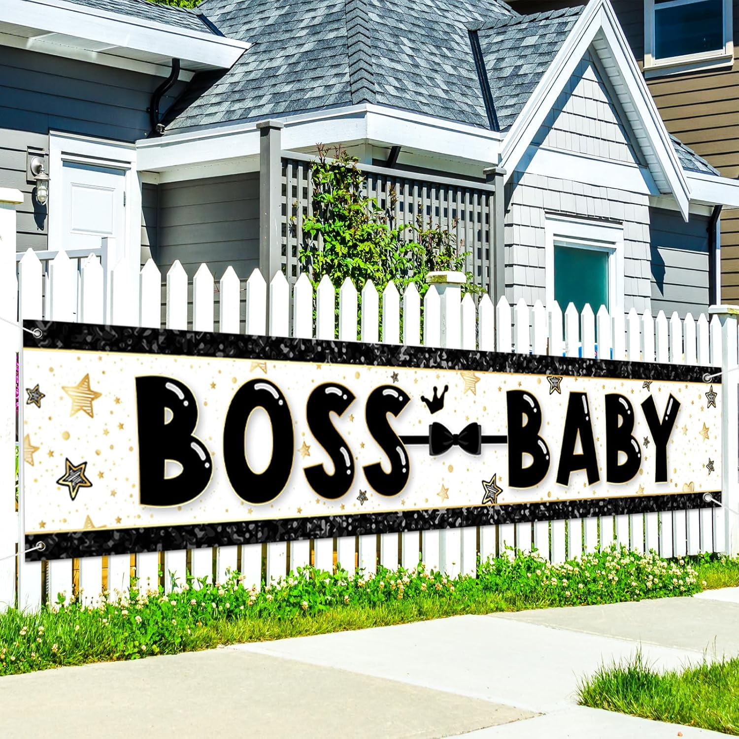 Boss Baby Large Banner - Baby Boy 1st Birthday Sign Yard Backdrop ...