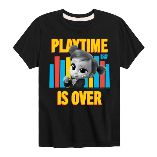 Boss Baby - Playtime Is Over - Toddler & Youth Short Sleeve Graphic T ...