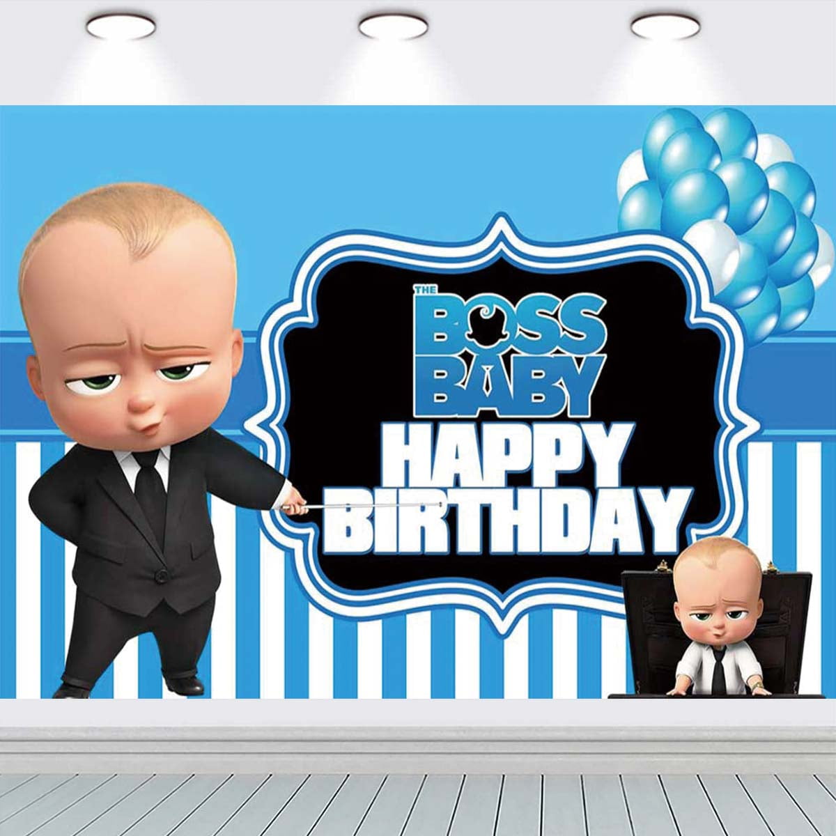 Boss Baby White Boy Taspestry Wall Decor Birthday Banner Backdrop ...