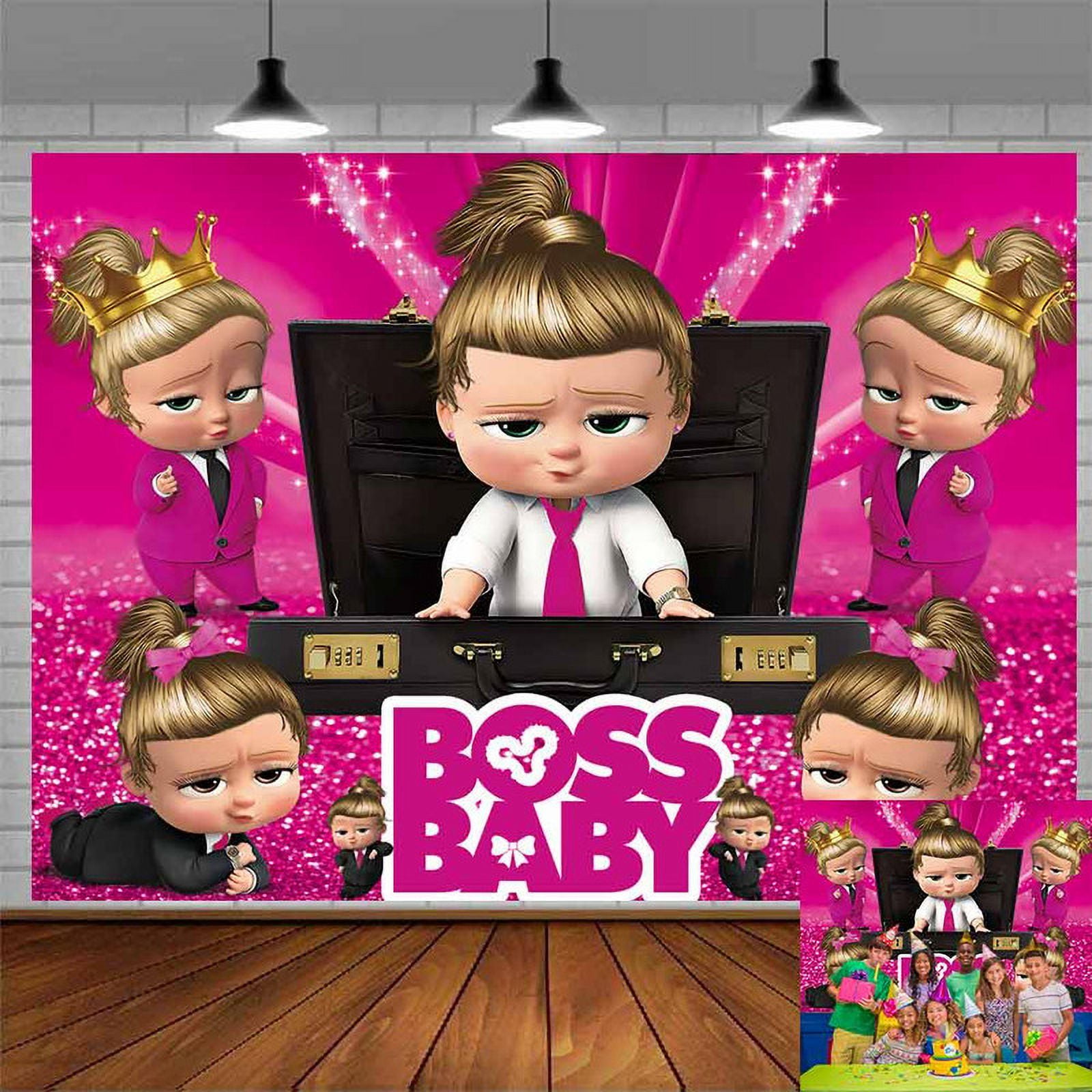Boss Baby White Girl Backdrop Banner Party Supplies Post Birthday ...
