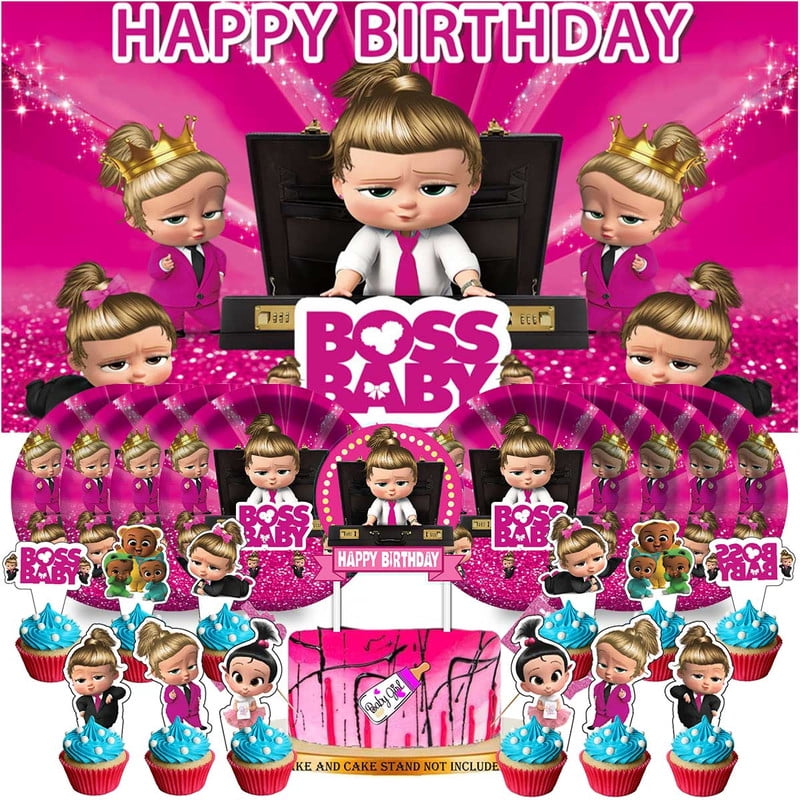Boss Baby White Girl Birthday Supplies Plates Decorations Decor ...