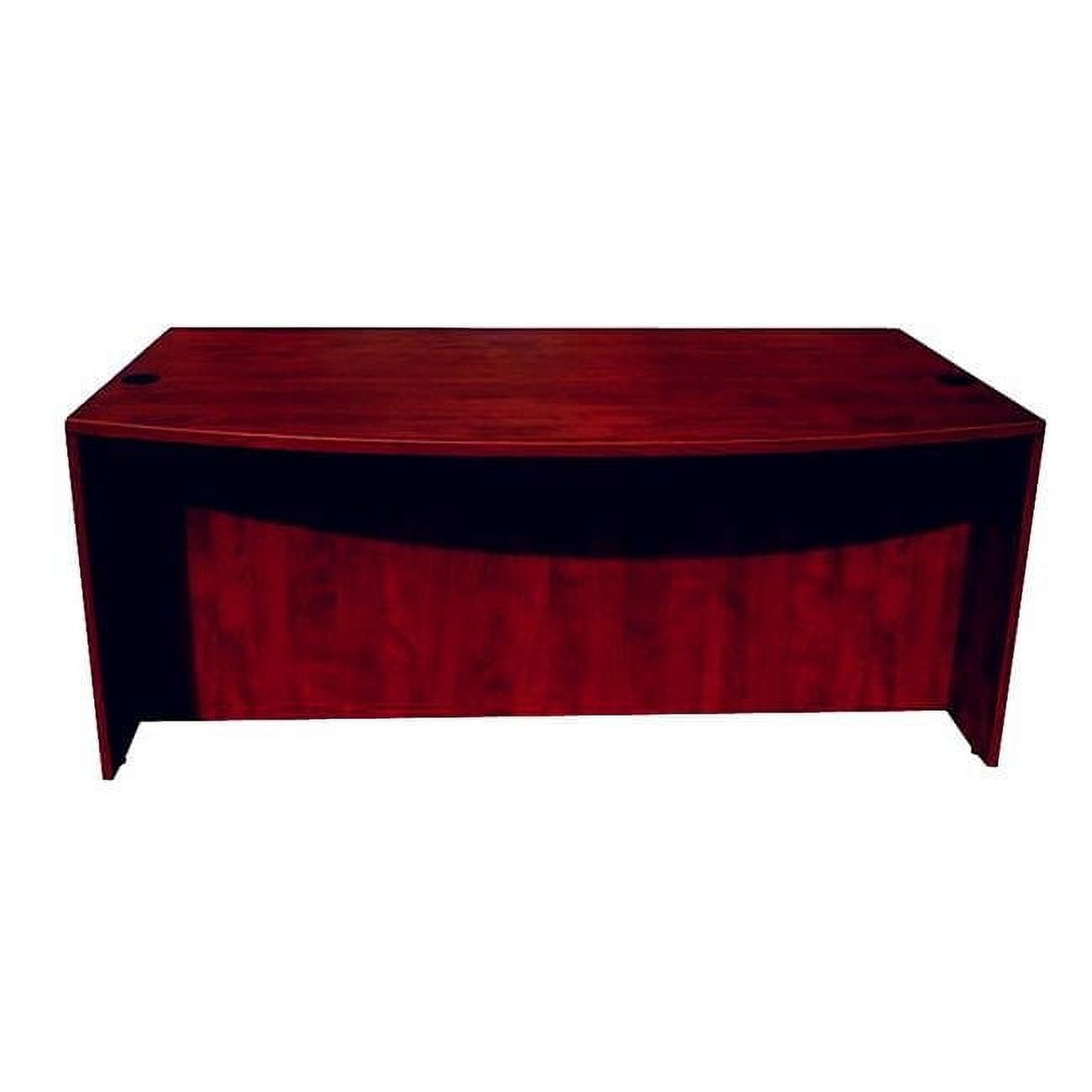 Boss Boss Bow Front Desk Shell Mahogany 71 in. W36-41 in. D29.5 in. H ...