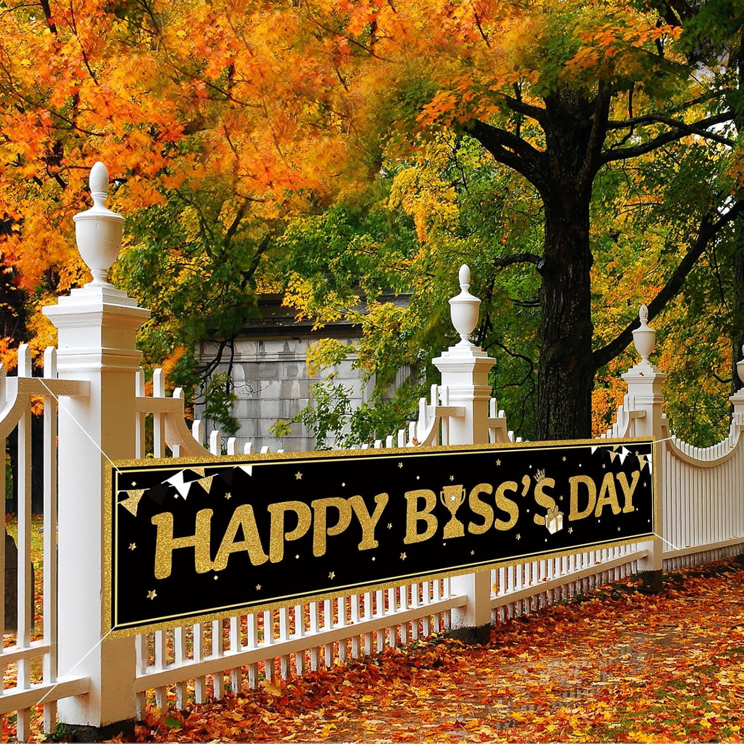 Boss Day Decorations Outdoor Happy Boss's Day Banner for Fence Boss ...