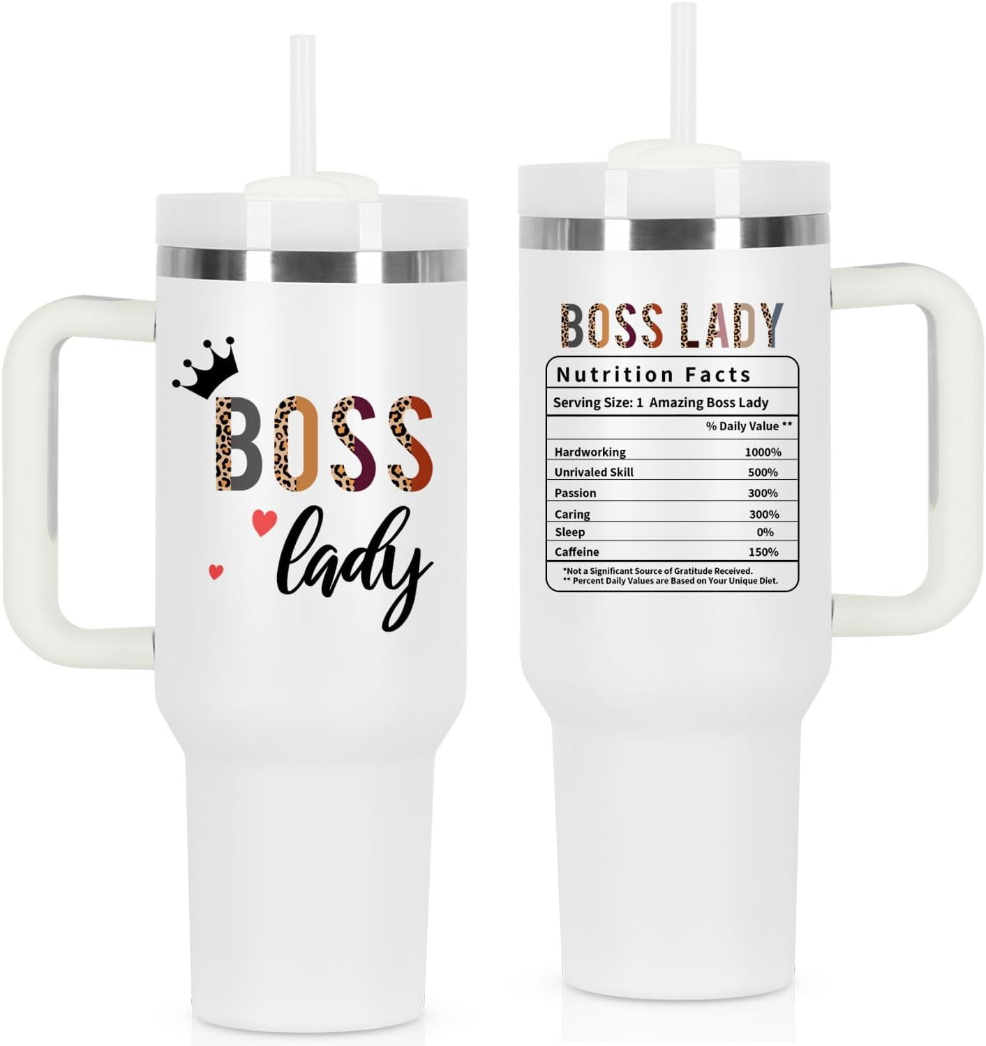 Boss Day Gift for Boss Lady, Boss Lady Nutrition Fact Gift for Boss ...