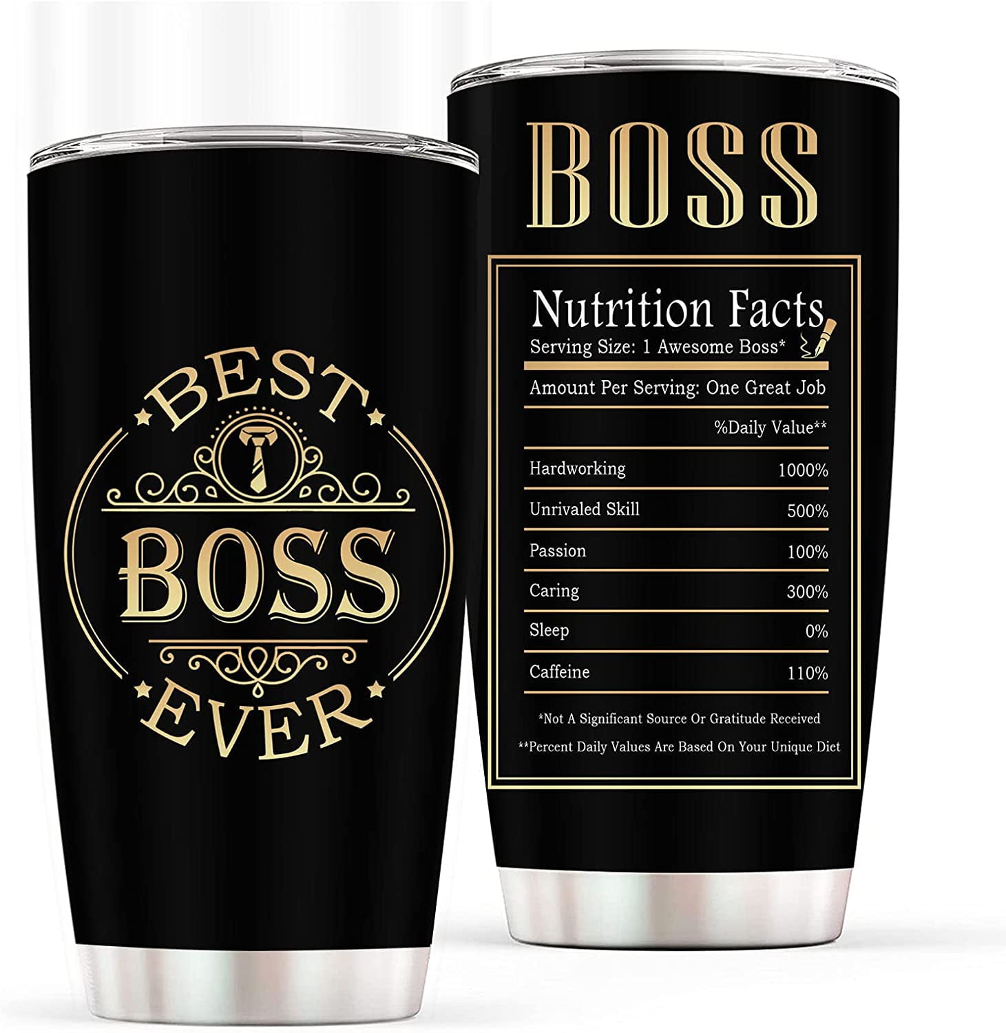 Boss Day Gifts, Best Boss Ever Tumbler, Boss Nutrition Facts 20oz ...