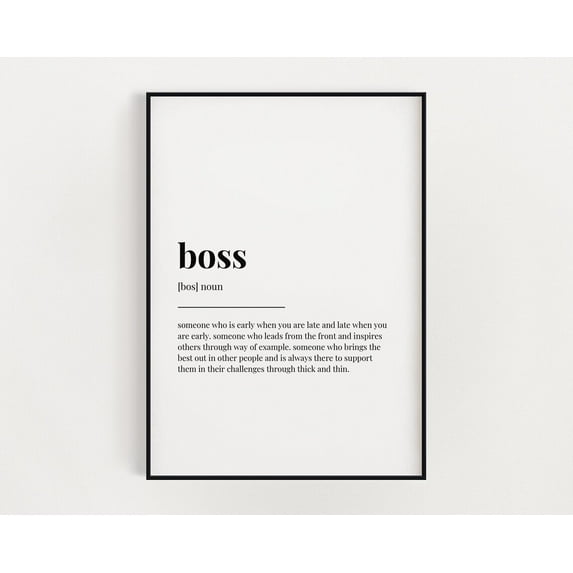 Boss Definition Print, Wall Art Print, Quote Wall Art, Typography Print ...