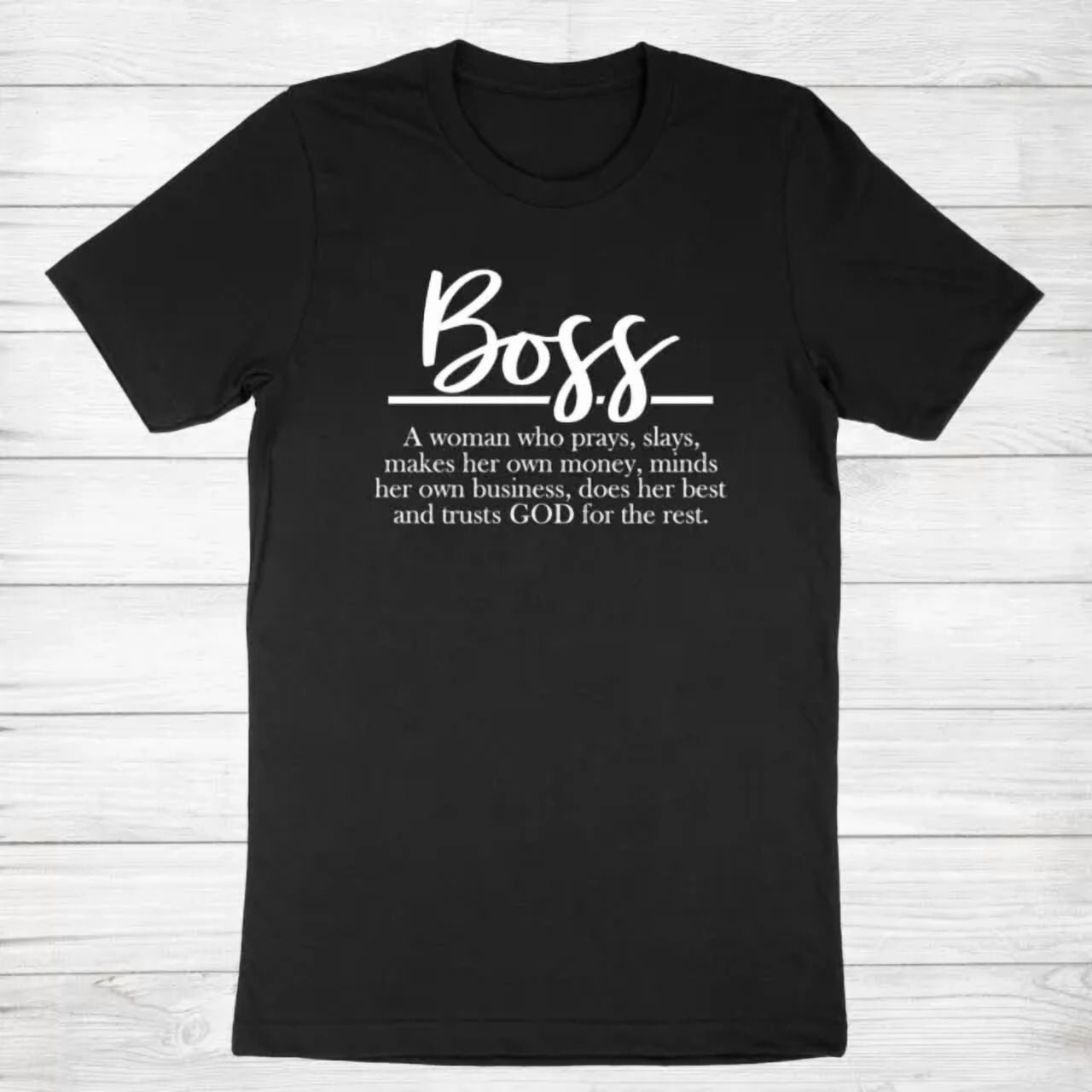 Boss Definition Shirt Woman Who Prays Slays Shirt Makes Her Hown Money ...
