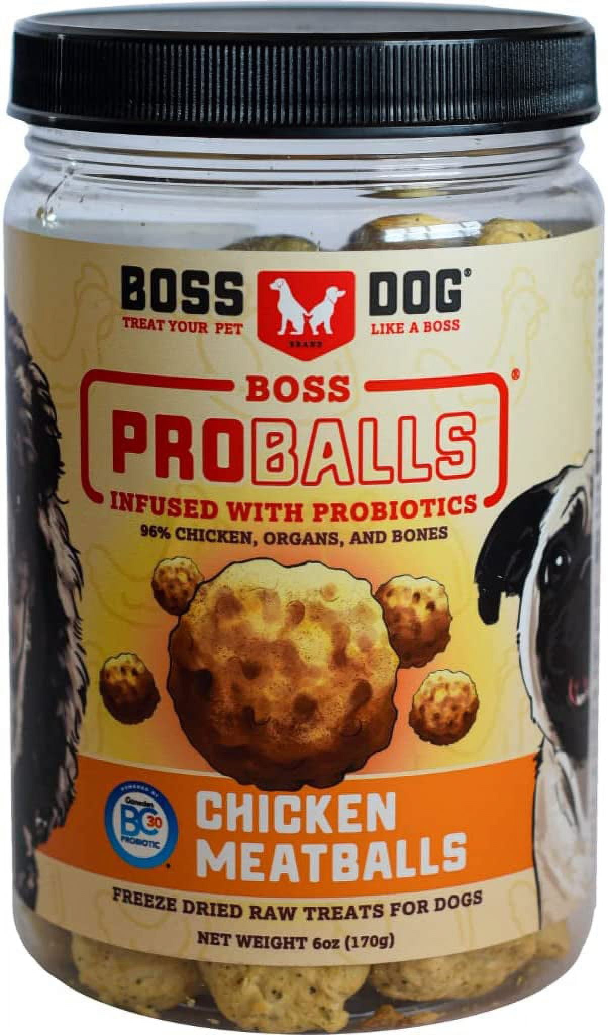 Boss Dog Proballs Treats for Dogs & Cats, Chicken Recipe, 6 oz Jar ...
