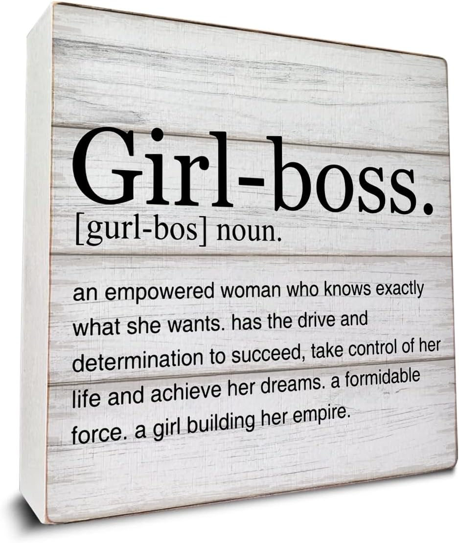 Boss Gift for Women Inspirational Girl Boss Definition Wooden Box Sign ...