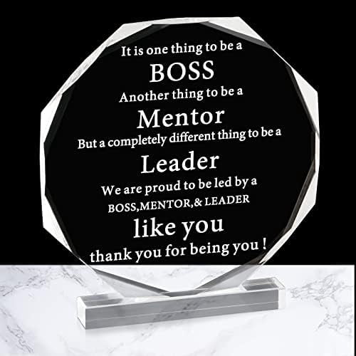 Boss Gifts Acrylic Boss Day Gifts for Men Women Office Leader Going ...