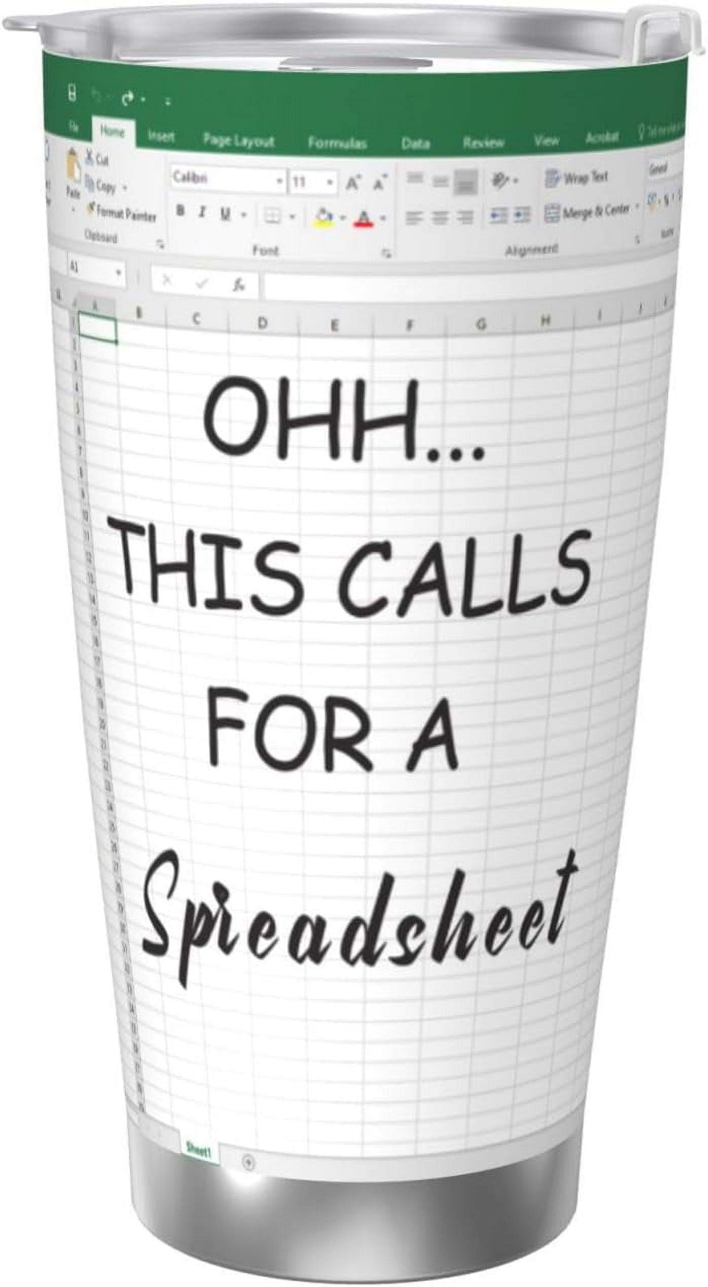 Boss Gifts Spreadsheet Tumbler, Accountant Gifts 20 OZ Travel Coffee ...