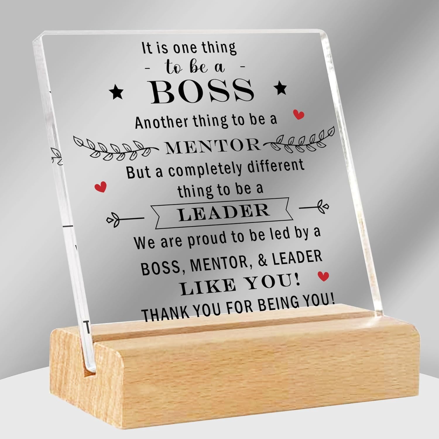 Boss Gifts for Women, Desk Decor Square Acrylic Desk Plaque Sign With ...