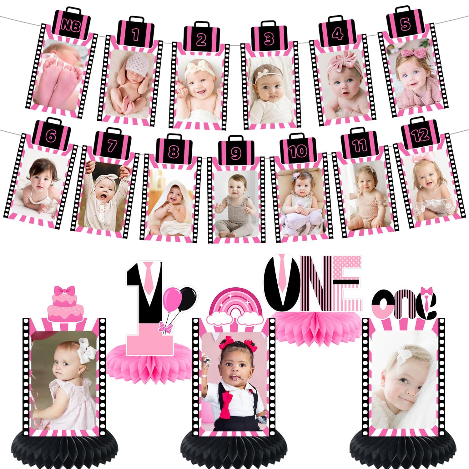 Boss Girl 1st Birthday IFF17 Party Decorations, Boss Girl 12 Monthly ...